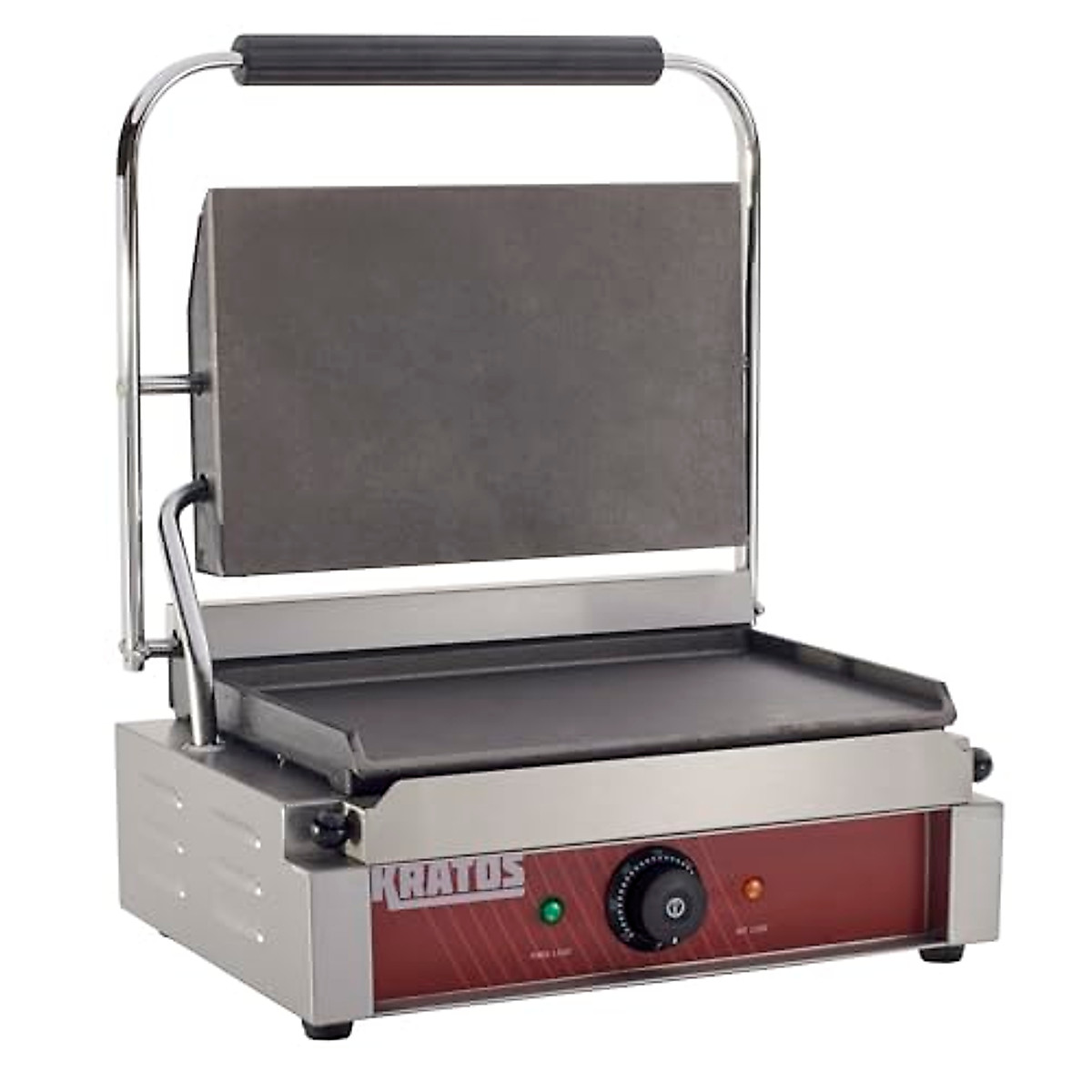 Kratos Commercial Electric Panini Sandwich Grill with Smooth Plates, 14" x 9" Cooking Surface, Commercial Countertop Panini Press, 120V, 1750W (29Y-021)