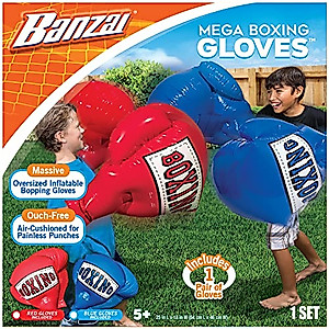 Banzai Kids Inflatable Mega Boxing Gloves 1 Set (Red or Blue)