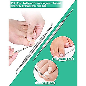 Toenail Clippers for Thick Nails, Large Nail Clippers for Thick & Ingrown Toenails Podiatrist Toenail Clippers Kits Stainless Steel Super Sharp Curved Blade Grooming Nail Tool for Man & Women