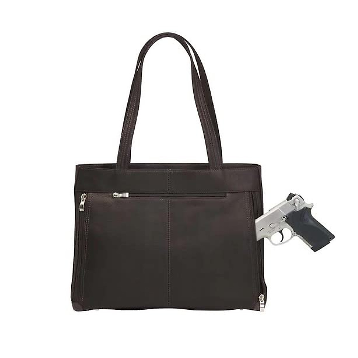 Gun Toten Mamas Gun Purse Cowhide Shoulder Portfolio, Black, One Size