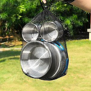 BEFOY Stainless Steel 10Pcs Camping Cookware Mess Kit Cooking Set Backpacking Gear Lightweight Pots and Pans Set with Folding Knife Fork for Outdoor Camping Hiking Picnic