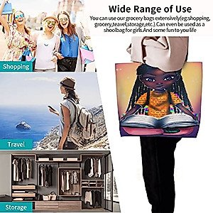 IHDABGDM african girl tote bag shopping bag shoulder bag black african girl magic shoulder bag shopping, work, groceries, gym