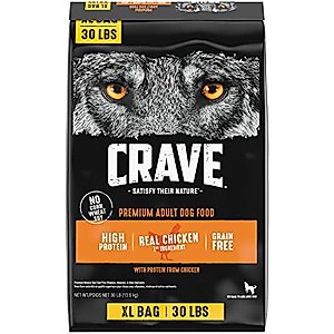 CRAVE Grain Free High Protein Adult Dry Dog Food, Chicken, 30 lb. Bag