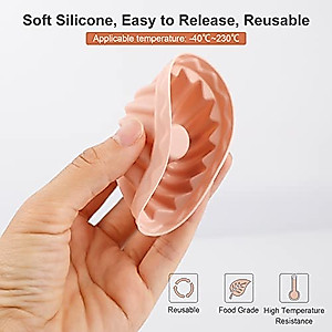 Silicone Molds, FGSAEOR Cupcake Liners (24-Pack) Donut Cake Pan, Reusable Baking Supplies, Muffin Pan Nonstick Mold Holders Mini Pumpkin Shape for Party Halloween Christmas Bakery