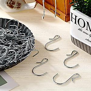 Funrous S Shaped Metal Hooks Clip, S Shaped Hooks Stainless Steel Metal Hangers, Suitable for Indoor and Outdoor, Bathroom, Kitchen Lights, Hanging Hooks for DIY Crafts, Key Chain, Silver (80 Pieces)