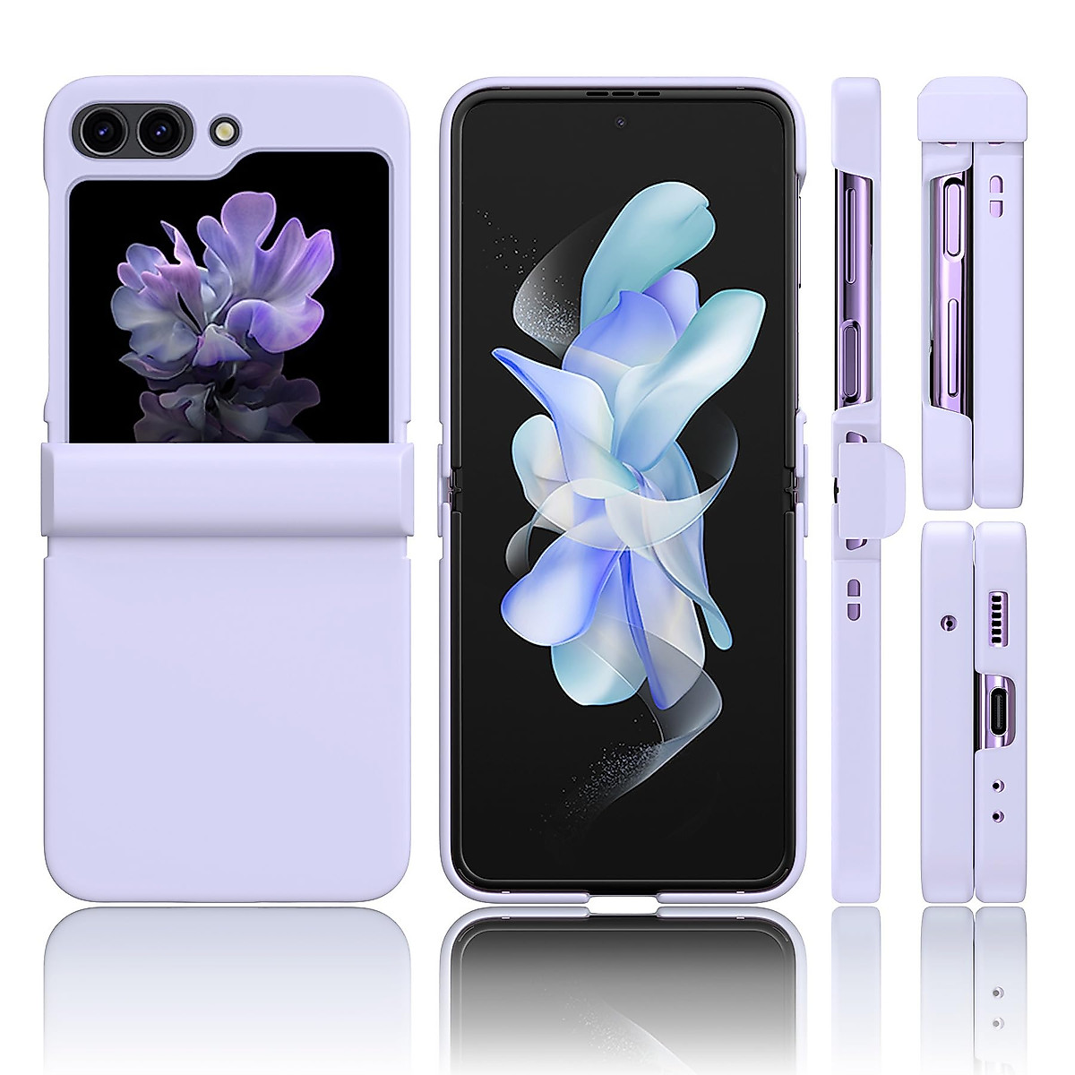 ZCDAYE Case for Samsung Galaxy Z Flip 5, Slim Silky Touch Phone Case Hard PC Shockproof Anti-Yellowing Protective Cover Case for Samsung Z Flip 5 5G 2023, Purple