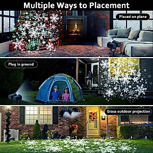 Christmas Projector Lights Outdoor,Led indoor Snowflake Projector Lights Double Head 2024 Newest Waterproof Christmas Decorations Lights for Xmas Yard Garden Holiday Party Home Decor Landscape Patio