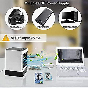 Portable Air Conditioner,desktop air conditioner,mini portable air conditioner,portable air conditioner fan,USB 3 Speeds small portable air conditioner for small room,Office,Home,Dorm (Golden)