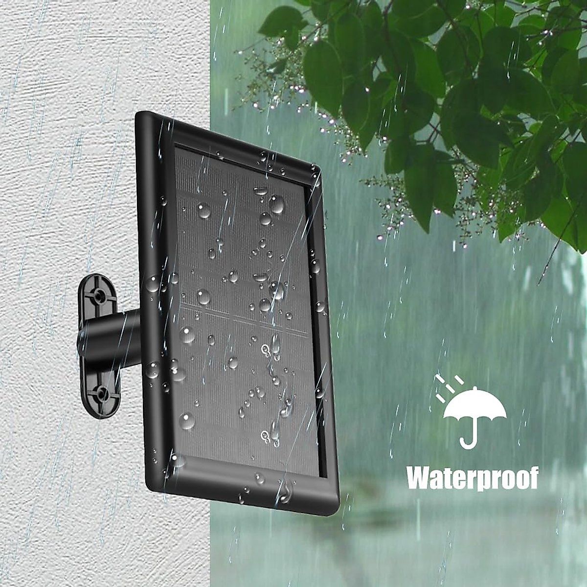 Solar Panel Compatible with Ring Stick Up Camera Battery/Ring Spotlight Cam Battery/Reolink Argus Pro,Includes 3.5mm Plug with USB & Type-C Adapter,5v/2.4W Output Fast Charging