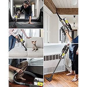 GOXIFACA Corded Stick Vacuum, 600W Powerful 20KPa Suction Vacuum Cleaner, 1.5L Dust Cup, 5 in 1 Lightweight Household Stick Vaccum for Hardwood Floor Carpet and Pet Hair