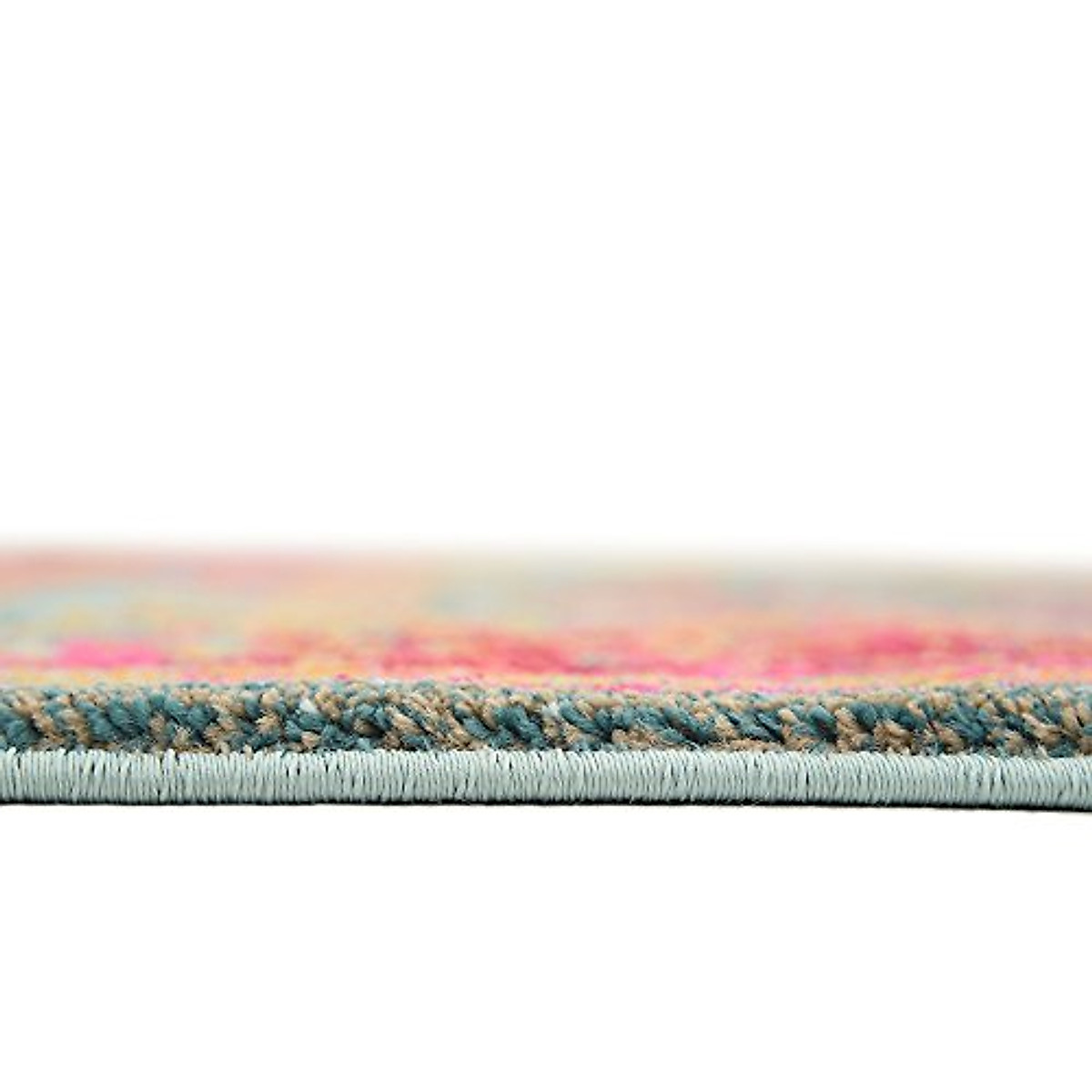 Unique Loom Medici Collection Floral Vibrant Colors Traditional Blue Area Rug (8' 0 x 11' 0)