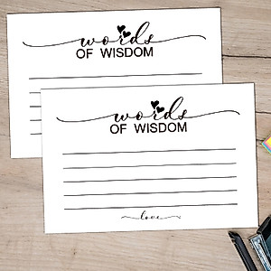BELATASO 50 words of wisdom cards, Blank Advice Cards for the Bride and Groom, Baby Shower, Bridal Shower, Wedding Shower, Graduation Party, Retirement Party, Anniversary 4 x 6 Inch