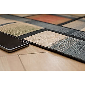 Multicolor Geometric Plaid Area Rug, Indoor Outdoor Rug, Foldable Cozy Casual Living Room Bedroom Area Rug - Non-Slip, 4x6' Machine Washable Rug,, 4*6ft