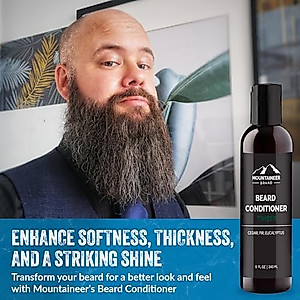 Mountaineer Brand Beard Wash and Conditioner for Men | Beard Shampoo/Beard Conditioner Set | Deep Cleans | Leaves Hair Soft and Hydrated | Timber Scent | 2 Count | 8oz