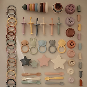 mushie Stacking Cups Toy 8 pcs | Made in Denmark (Forest)