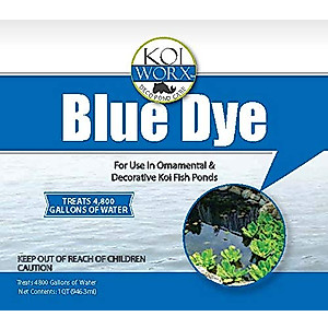 Sanco Industries KoiWorx Blue Dye - Ornamental and Decorative Pond Dye, Water Features and Fountains, Safe for Koi - 1 Quart