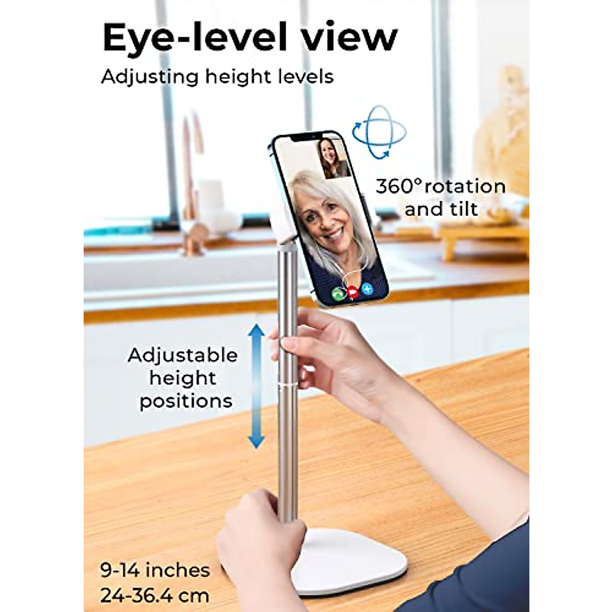 Cooper ChatStand, Height Adjustable Cell Phone Stand for Desk | Cell Phone Holder, Desk Phone Stand for Recording, iPhone Stand for Desk Accessories, iPhone Holder for Desk, Phone Holder Stand Office