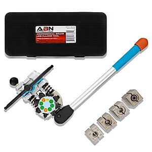 ABN Professional Brake Line Flaring Tool Kit, 45 Degrees - Single, Bubble, Double Flare Tool Kit for Steel, Copper Tube