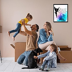 Tinkerbell Quotes- Faith, Trust & Pixie Dust- Inspirational Typographic Wall Art with Fairy Tale Print, Peter Pan Themed Wall Art Print For Home Decor, Bedroom Decor & Nursery Decor. Unframed - 8x10”