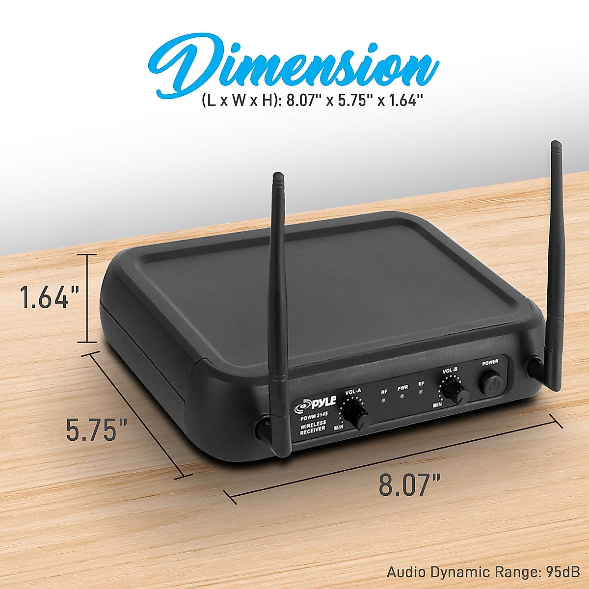 Pyle Dual Channel Wireless Microphone System - VHF Fixed Dual Frequency Wireless Mic Receiver Set with 2 Lavalier, 2 Headset Mics, 2 Transmitter, Receiver - For PA, Karaoke, Dj Party - Pyle PDWM2145