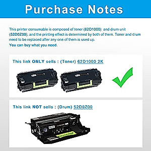 LCL Compatible Toner Cartridge Replacement for Lexmark 621 62D1000 MX710 MX710DE MX710DHE MX711DE MX711DHE MX711DTHE MX810 MX810DE MX811 MX811DE MX812 MX812DE (2-Pack Black)