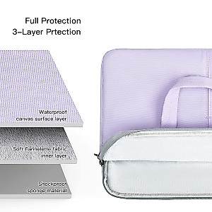 14-15 Inch Laptop Sleeve Shoulder Bag Ladies Women Briefcase for Macbook Pro 14" M3/M2/M1, HP Pavilion x360 14, Dell Inspiron 13 5000, Lenovo Flex 5 14/Ideapad 3 14, Acer ASUS Macbook 14 Case, Purple