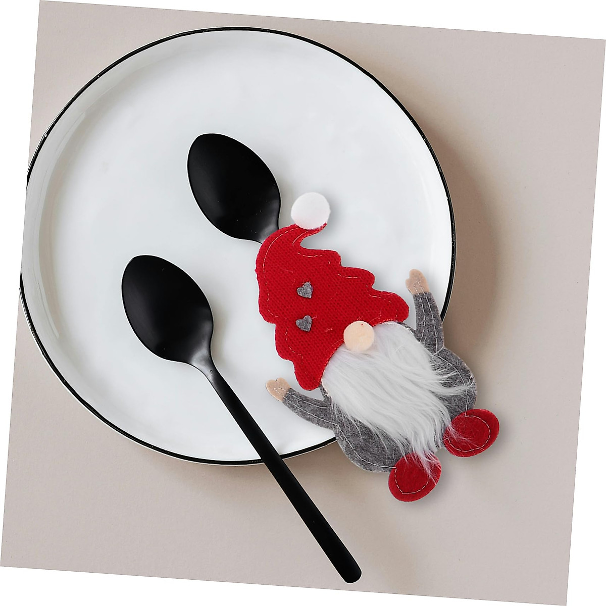 Hemoton Gnome Tableware Utensil Holders: Fabric Cutlery Pouch Cover Holiday Knives Forks Bag Decorative Dinner Table Centerpiece For Holiday Party Supplies 12pcs