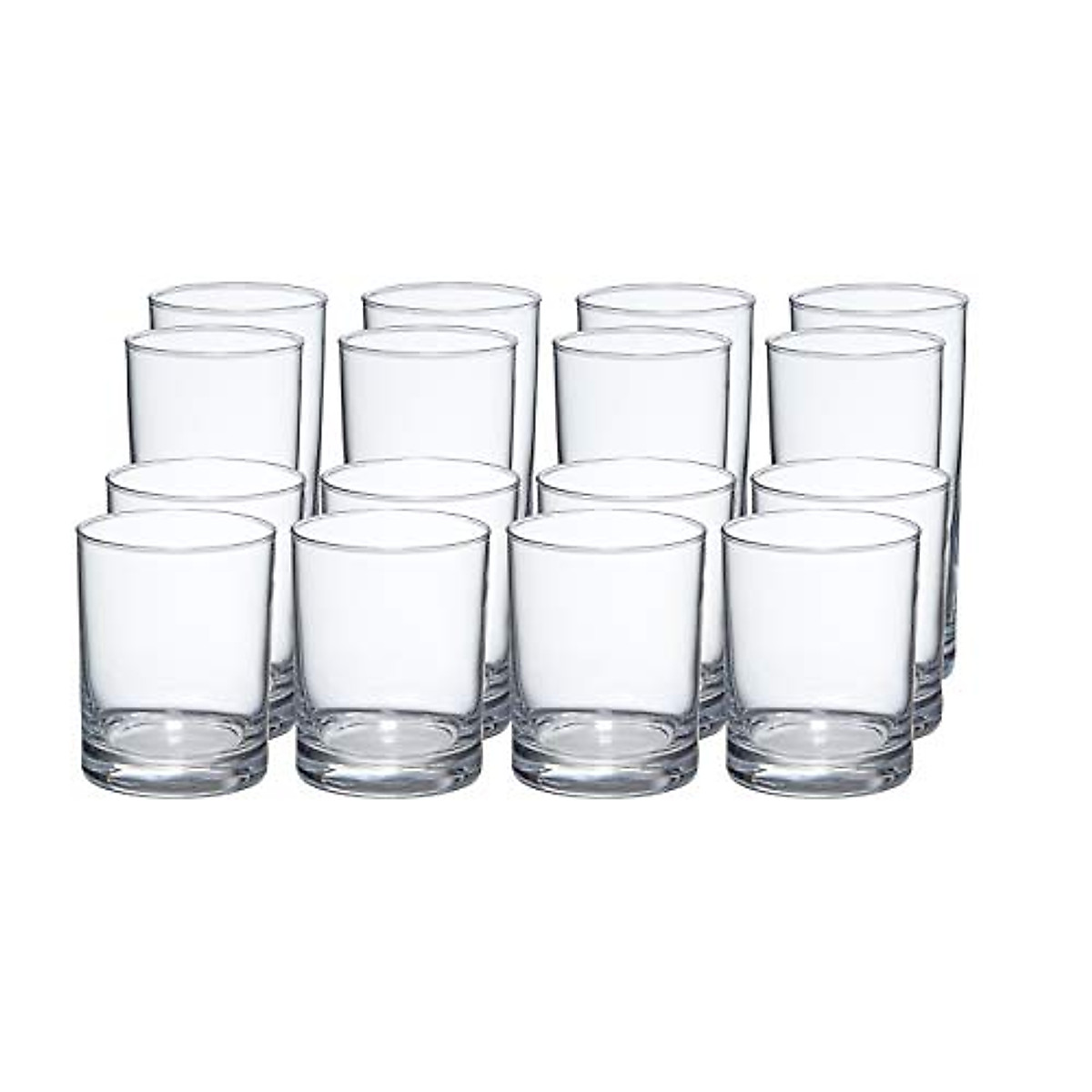 Amazon Basics Admiral 16-Piece Old Fashioned and Coolers Glass Drinkware Set