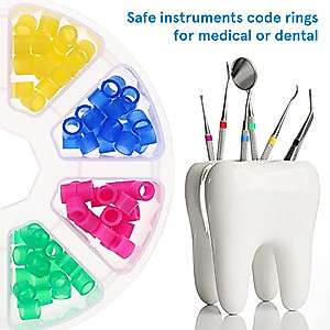 160pcs Dental Code Ring Dental Code Rings Silicone Instrument Code Rings for Color Code Rings Hospital Orthodontic Code Ring