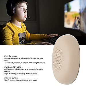 plplaaoo Headphone Pads,Headphone Replacement Ear Pads,Headphone Cushion Replacement Soft Protein Leather Memory Foam Noise Isolation Ear Cushion for Jabra Elite 45h Headphones(Gold)