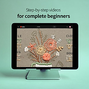 ETSPIL 4 Pack Embroidery Kit for Beginners & Adults Learn 33 Stitch Techniques with Floral Patterns, Complete DIY Kit with Hoop, Color Threads, Tools, Easy Instructions & Video-Great for Gifting
