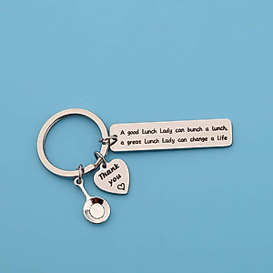 POTIY Thank You Gift for Lunch Lady School Lunch Server Gift A Good Lunch Lady Can Bunch a Lunch A Great Lunch Lady Can Change a Life Bracelet for Cafeteria Worker (Lunch Lady Keychain)