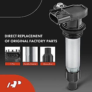 A-Premium Ignition Coils and Spark Plugs Kits Compatible with Chevrolet Equinox, Malibu, Traverse, Impala, Camaro, Colorado & GMC Acadia, Canyon & Buick LaCrosse, Enclave & Cadillac SRX, CTS 6-PC Set