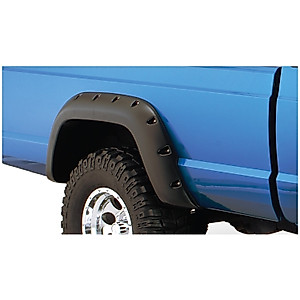 Bushwacker Jeep Cutout Pocket/Rivet Style Front & Rear Fender Flares | 4-Piece Set, Black, Textured Finish | 10912-07 | Fits 1984-2001 Jeep Cherokee, 2-Door Sport