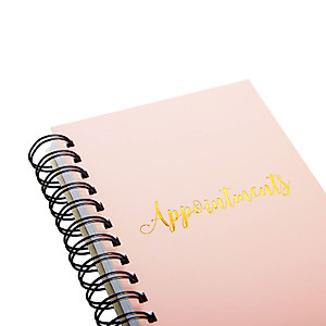 Juvale 200 Page Salon Appointment Book for Hair Stylist, Undated, Daily Planner, Hourly Spiral Book, Marble Design, 2 Columns (14 x 5 In)