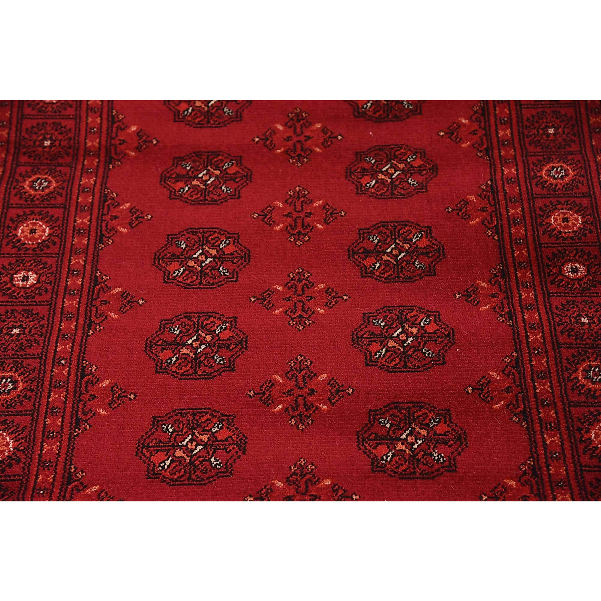 Unique Loom Tekke Collection Over-Dyed Saturated Traditional Torkaman Area Rug, 2 ft 7 in x 10 ft, Red/Burgundy