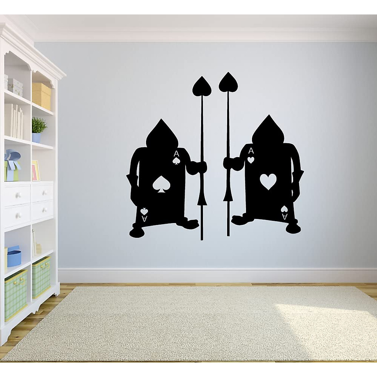 Playing Cards Guards Alice in Wonderland Cartoon Wall Sticker Art Decals for Girls Boys Room Bedroom Nursery Kindergarten House Fun Home Decor Stickers Wall Art Vinyl Decoration Size (20x20 inch)