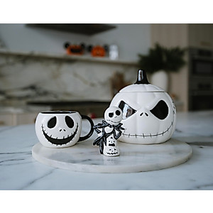 Disney Nightmare Before Christmas Jack Figural Cookie Jar or Candy Jar | Cute Ceramic Housewarming Gifts For Men and Women And Kids | Official Licensee | 1 Set