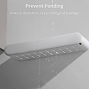 TOPHOME Bathroom Rack Single-Layer Wall Mounted Floating Shelves Bathroom Storage Shelf Toilet Storage Shelf with Towel Bar for Bathroom, Kitchen, Laundry Room(No Drilling)