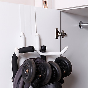 Dreambaby Strollerbuddy StrollAway Over The Door Baby Stroller Hanger – Heavy Duty Metal Hook Organizer with 50lbs Load Capacity – Model L256