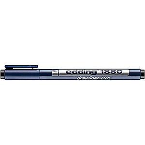 edding 1880 profipen - black - set of 4 -line width 0.25-0.7 mm-fineliner pen for precise writing, sketching and technical drawing - fine, metal-encased nib - suitable for use with rulers and stencils