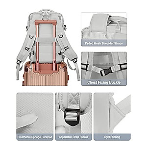 Large Travel Backpack Men,Carry On Backpack,Expandable Airline Airplane Flight Approved Weekender Backpack,Laptop Backpack,Waterproof 40l Business Travel Backpack Women,Overnight Backpack, Grey