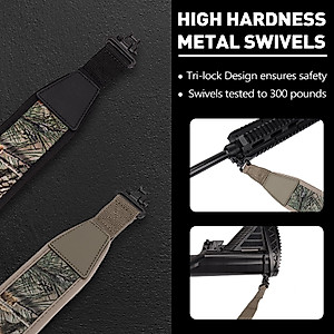 BOOSTEADY Two Point Gun Sling with Swivels,Durable Shoulder Padded Strap,Length Adjuster