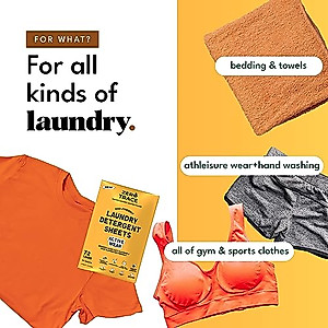 Zero Trace Laundry Detergent Sheets (72 Loads, Fresh Scent) Plastic Free Eco-friendly Safe for Sensitive Skin (Active Wear)