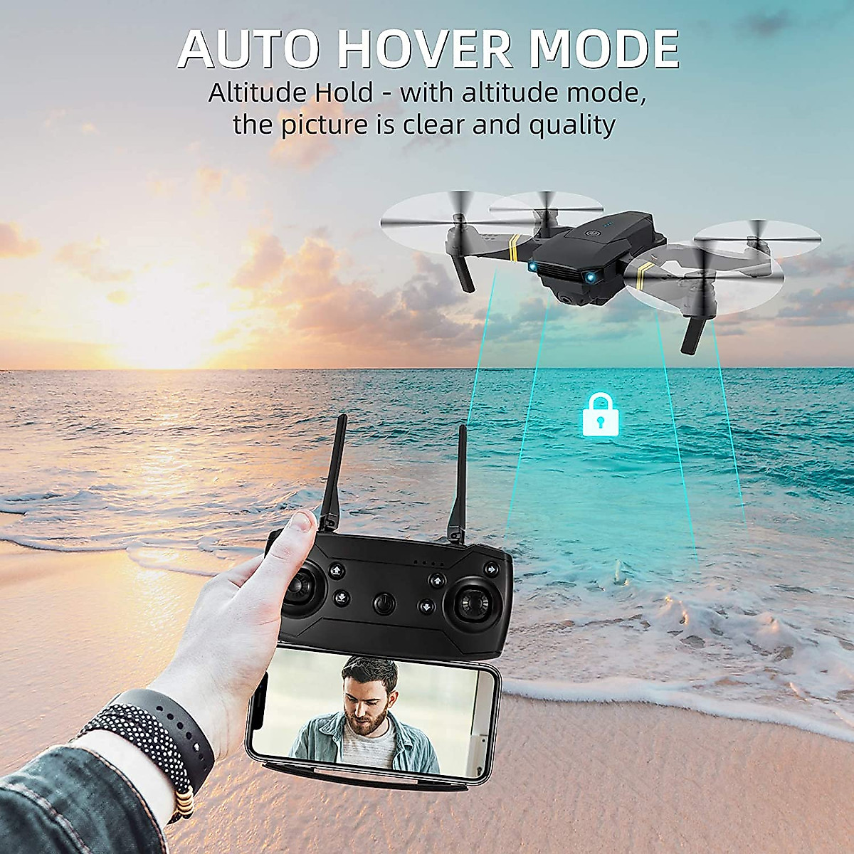 Falcon X 4K Drone with Camera for Adults Upgraded Edition Wide-Angle HD WiFi FPV Live Video - QuadAir Skyline X Foldable, Beginners, Gesture Photo, Altitude Hold, Includes Case and 2 Batteries