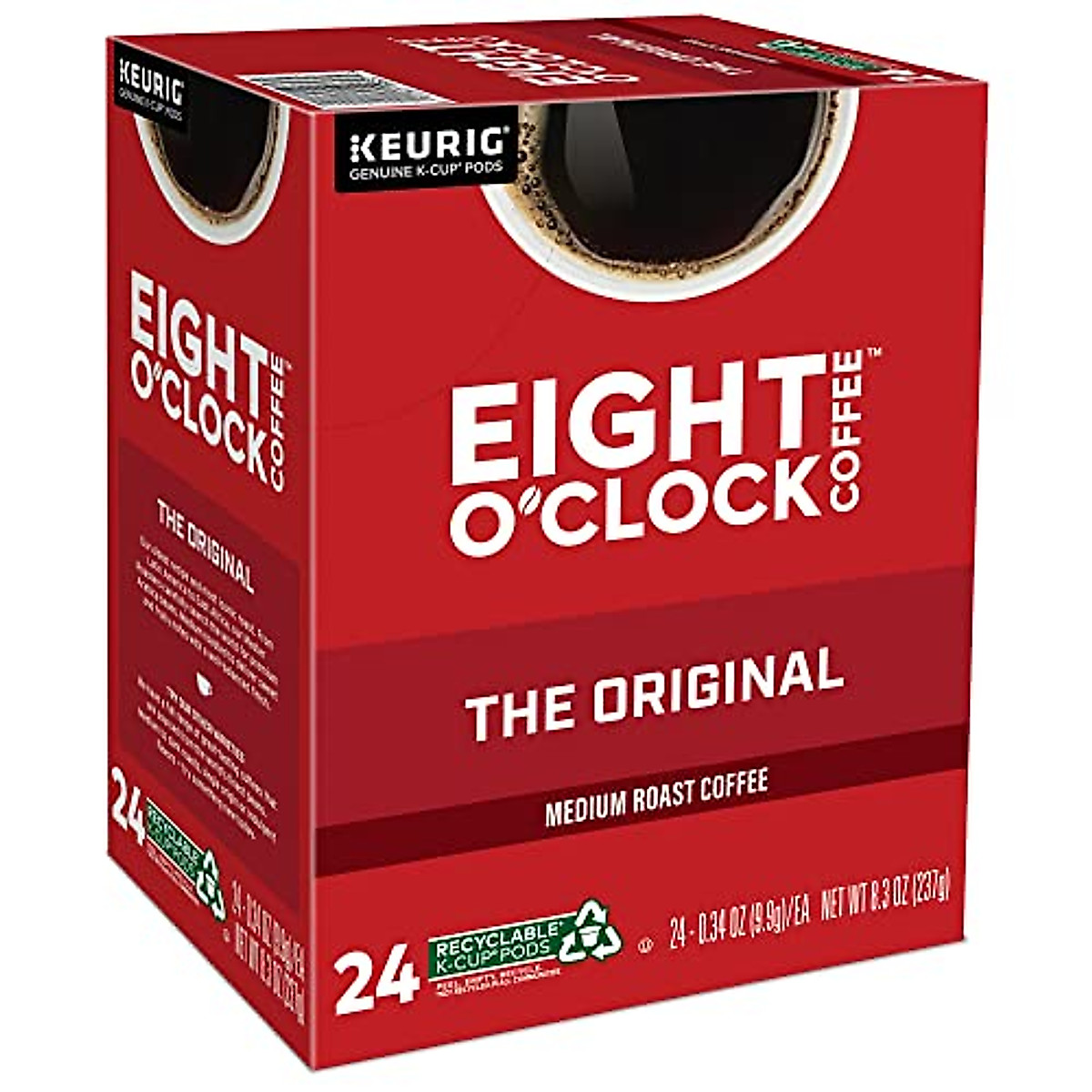 Eight O'Clock Coffee The Original, Single-Serve Keurig K-Cup Pods, Medium Roast Coffee Pods, 24 Count (Pack of 4)
