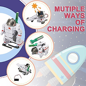 Solar Robot Toys for Kids Ages 8-12,6-in-1 Building Science STEM Kits Space Toys for Boys Kids Teens, DIY Educational Learning Robot Kit Birthday Gifts for 8 9 10 11 12 13 Year Old Boys Girls (White)