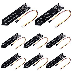 DORHEA 8Pcs Capacitive Soil Moisture Sensor Corrosion Resistant Module Wide Voltage Wire Analog Capacitive Soil Moisture Sensor for Moisture Detection Garden Plants Watering DIY Kits