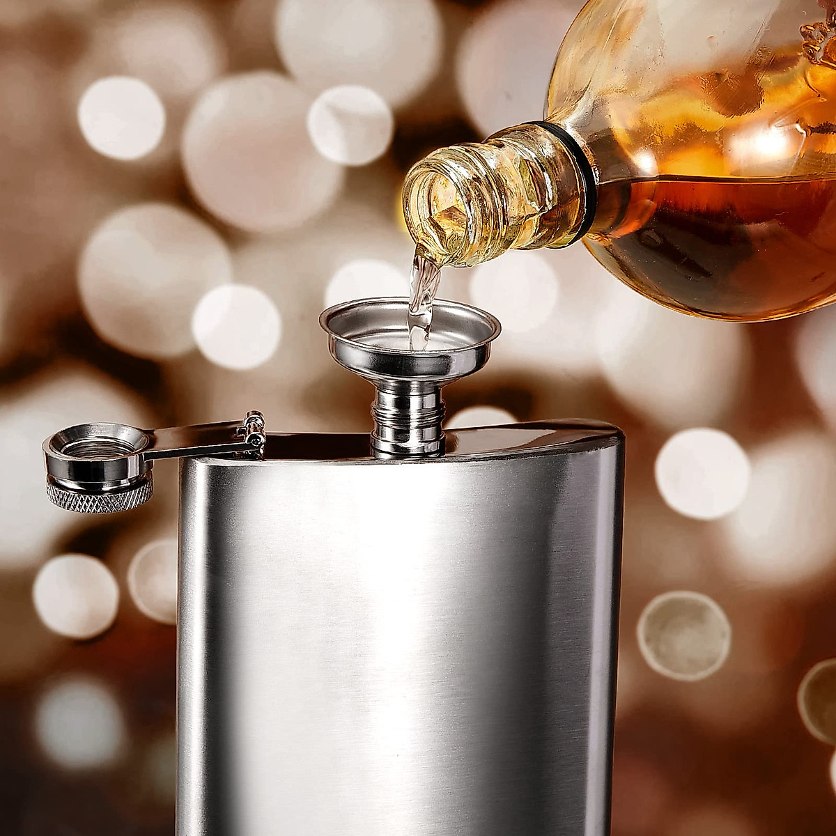 10 Sets 12 oz Stainless Steel Hip Flask Silver Metal Flasks for Liquor with Funnel Whiskey Flask for Men Women Leak Proof Drinking Flasks Alcohol Flask Liquor Flask for Wine Wedding Party Gift Outdoor