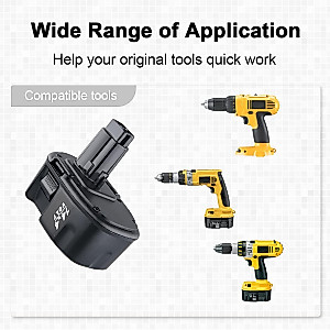 PDstation 2Pack DC9091 DW9094 Battery 4.8Ah Replacement for Dewalt 14.4v Battery DW9091 DE9091 DE9092 DE9038 Compatible with Dewalt Replacement Battery XRP Cordless Power Tool